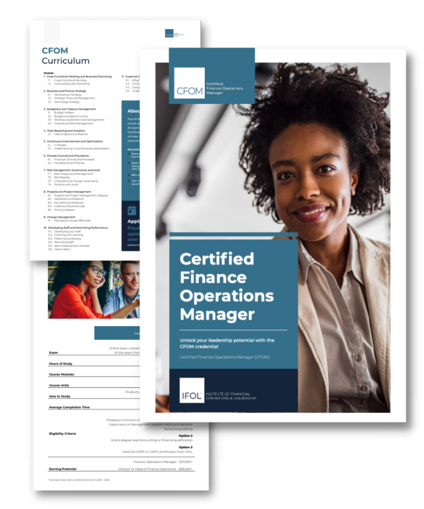 Finance Operations Manager Certification (CFOM) From IFOL - 100% online ...